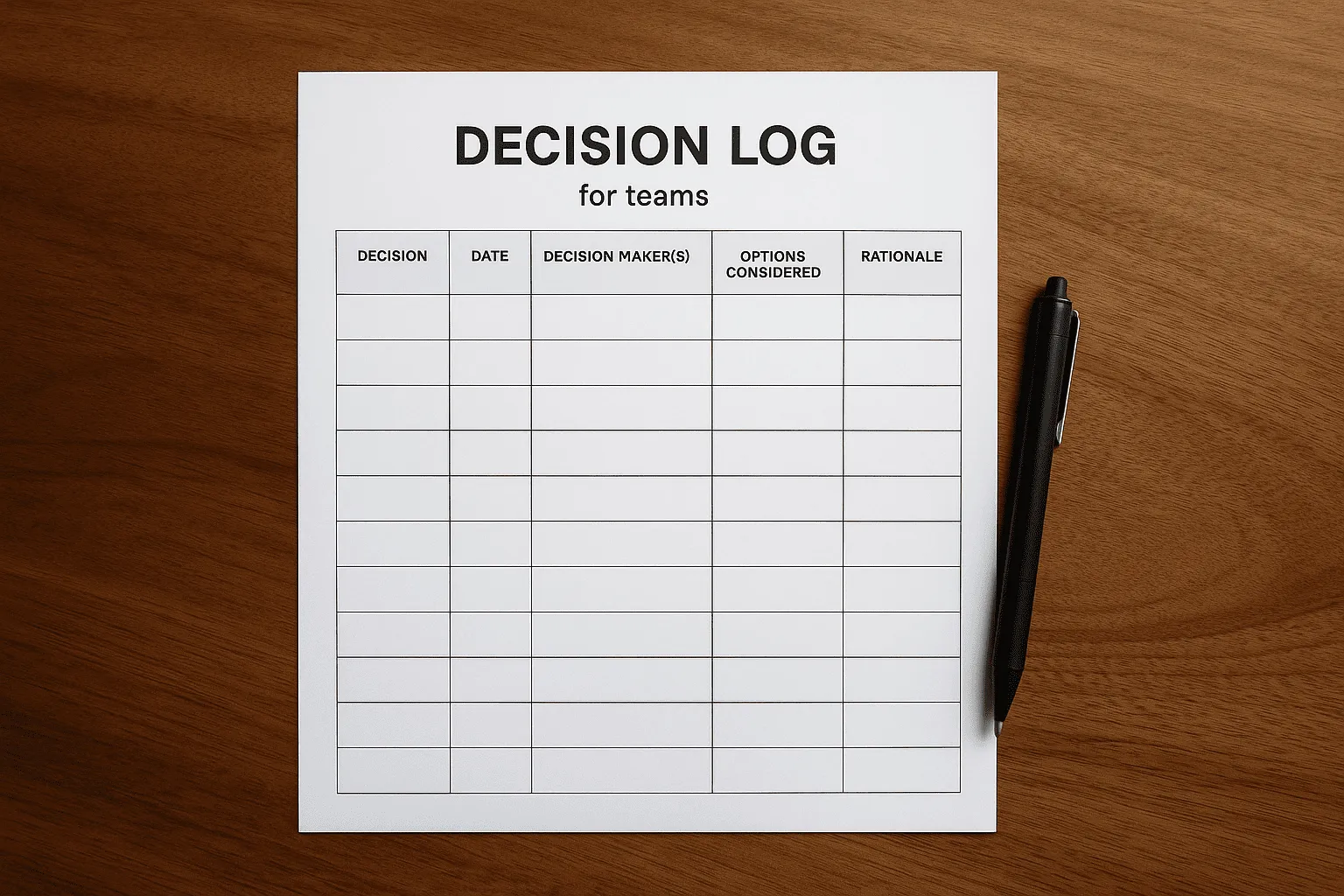 Decision Log : a Guide with Template